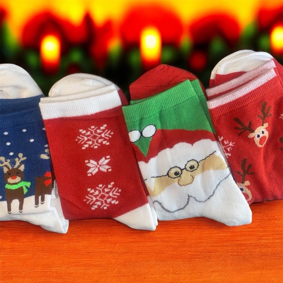 Accessories | Festive Christmas Snowflake Reindeer Santa Socks Set ...